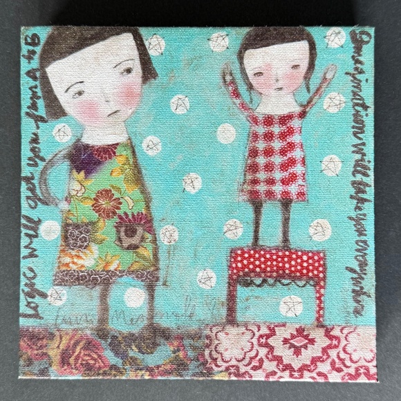 Laurie Meseroll | Art | Laurie Meseroll Folk Art Wall Decor Reproduction On Canvas Small Square ...